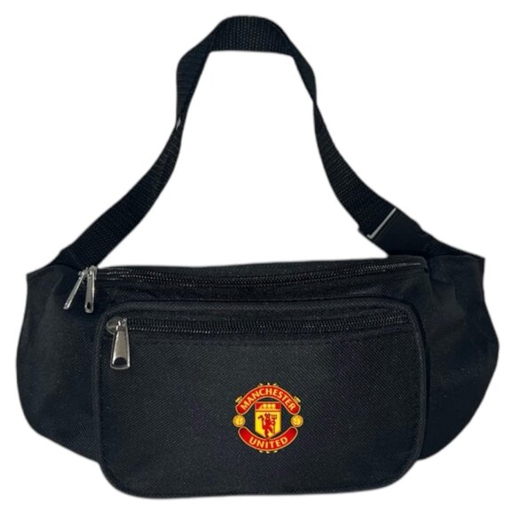 Bags | Mens Manchester United Soccer Logo Fanny Pack Black | Poshmark